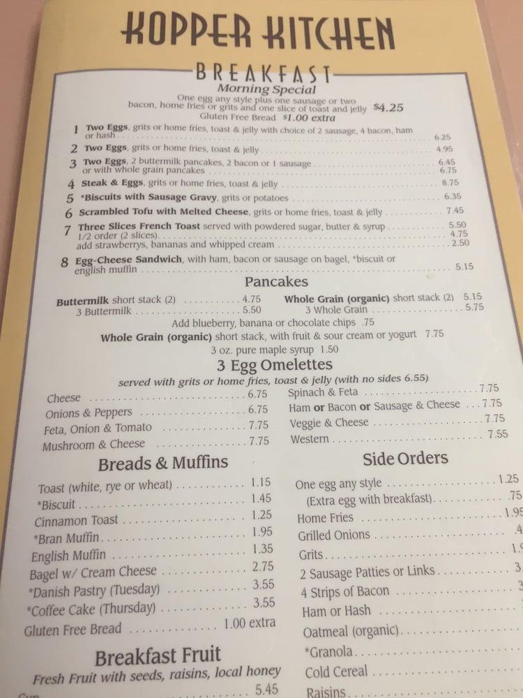 Menu at Kopper Kitchen restaurant, Saint Petersburg