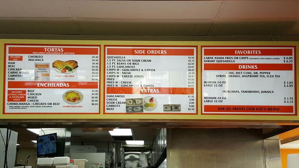 Menu at Albertacos restaurant, Blythe, 370 S Lovekin Blvd