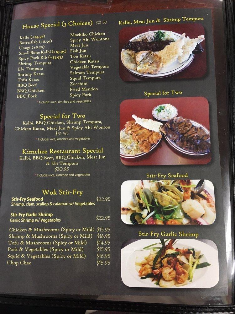 Menu at Kim Chee Restaurant 7, Aiea