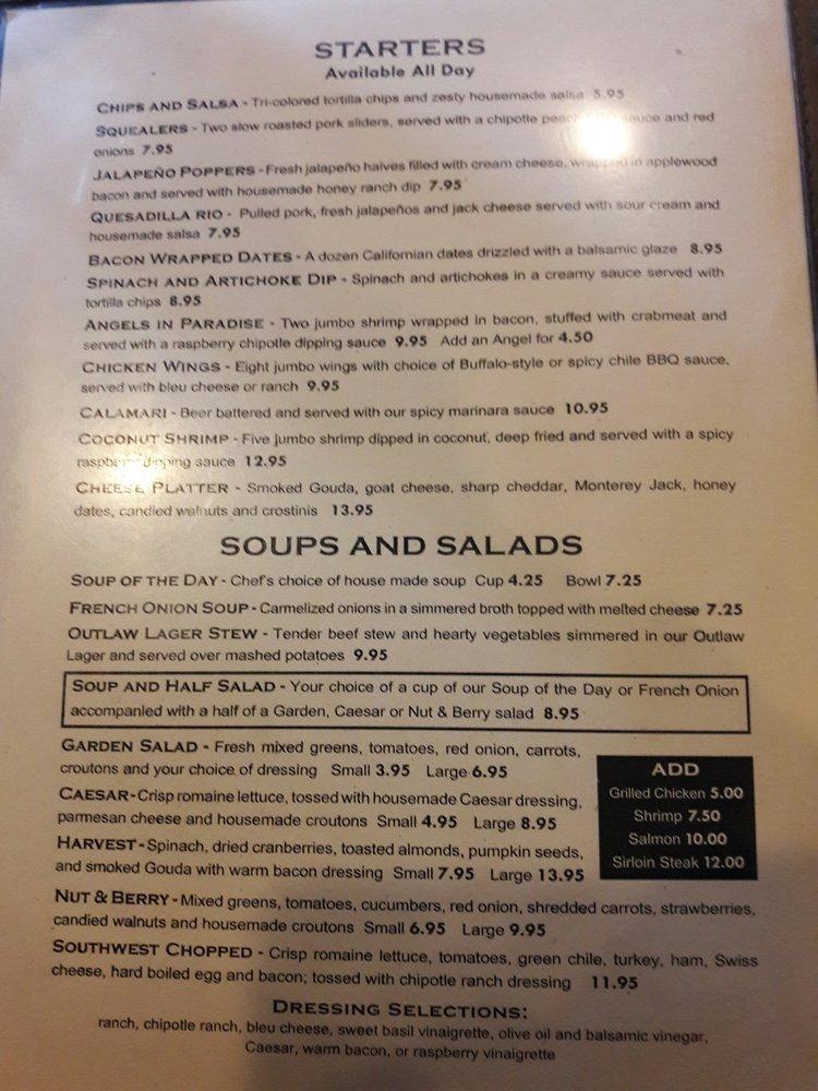 Menu at Rio Grande Grill and Tap Room pub & bar, Ruidoso