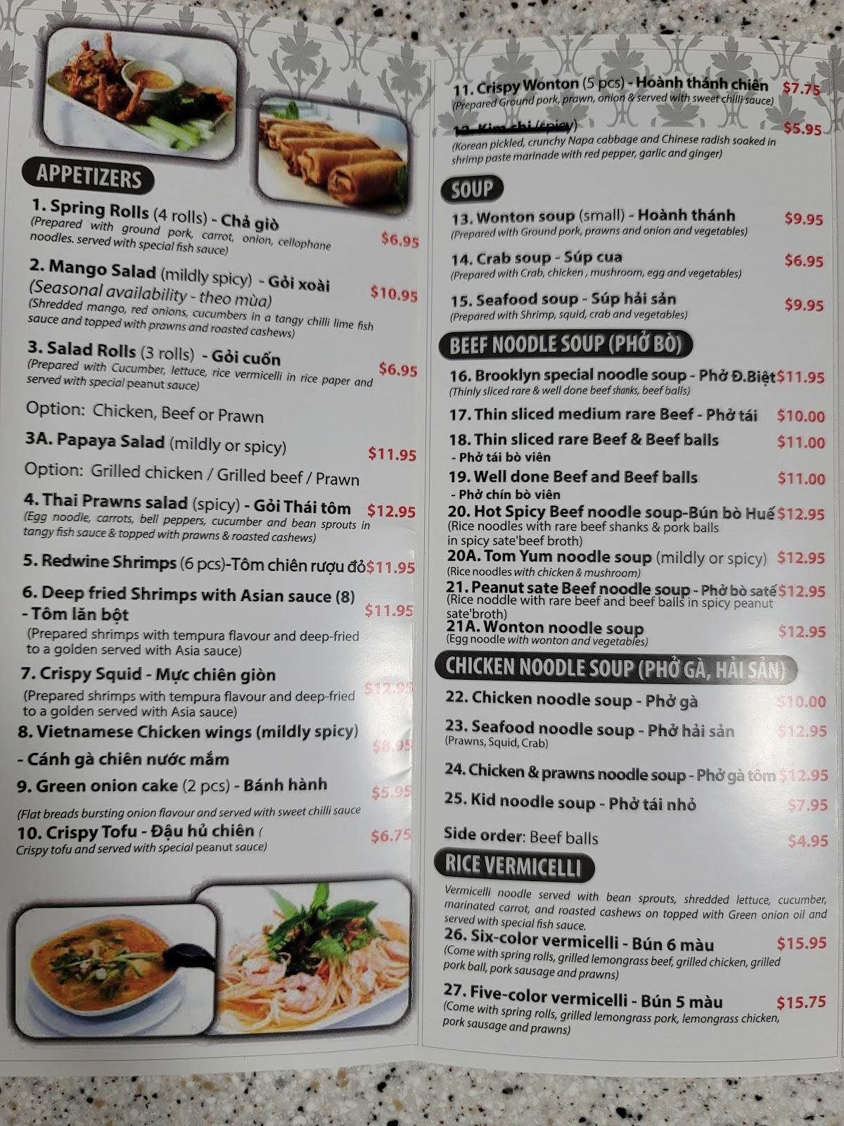 Menu at Brooklyn Tomato restaurant, Spruce Grove