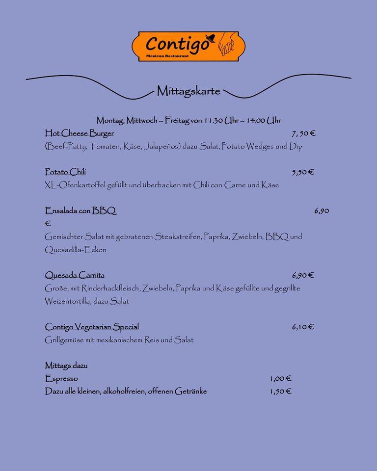 Speisekarte von Contigo Neutraubling restaurant, Neutraubling