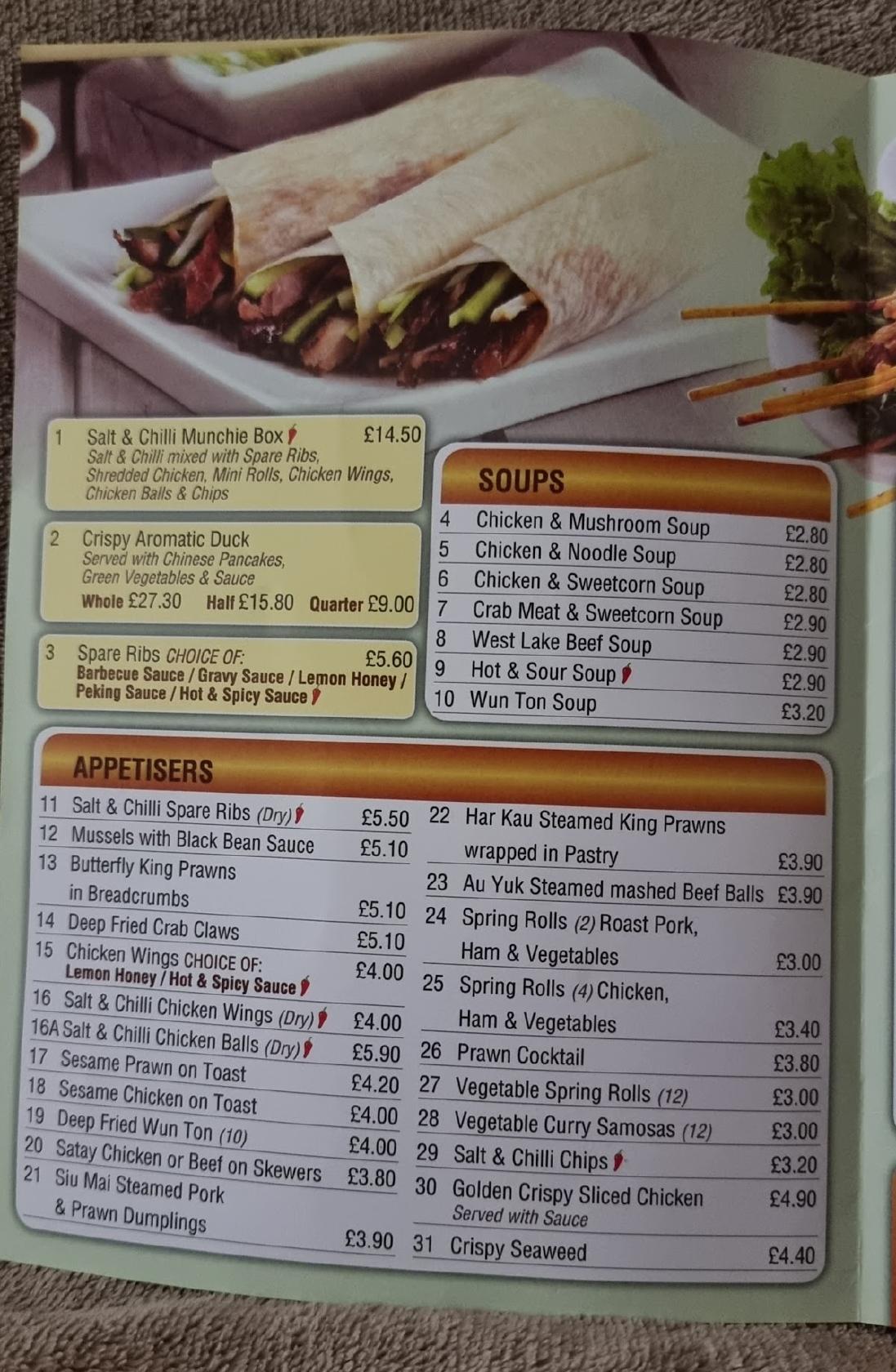 Menu at Cuisine Kitchen fast food, Linlithgow