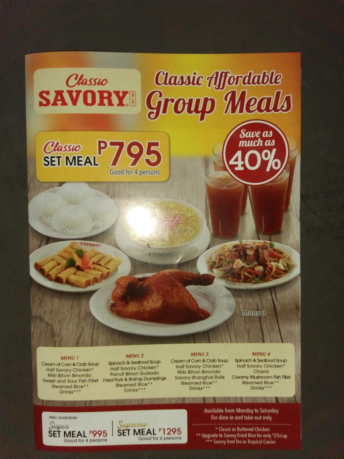 Menu at Classic Savory SM City Calamba restaurant, Calamba, SM City Calamba