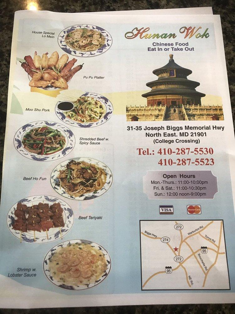 Menu at Hunan Wok restaurant, North East, Joseph Biggs Memorial Hwy # 8