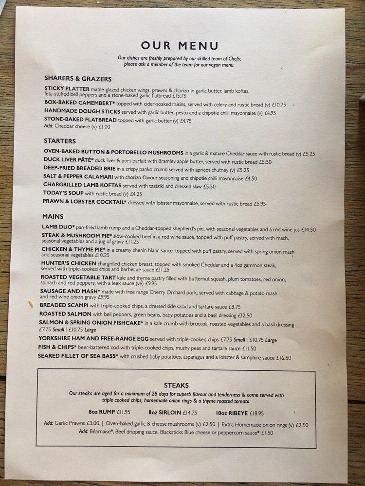 Menu at The Tame Otter pub & bar, Tamworth