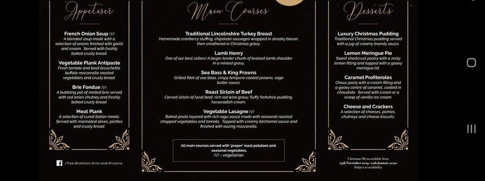 Menu at Two Brothers Grill and Pizzeria, Knaresborough