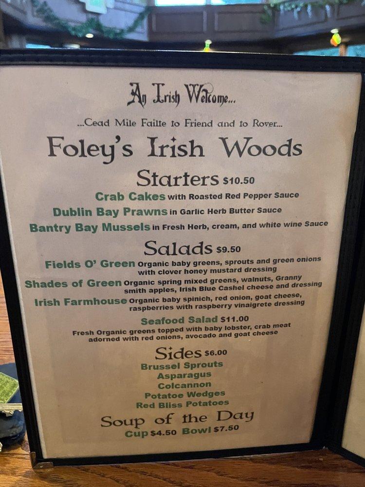 Menu at Foley's Bar & Grill, Lake Geneva
