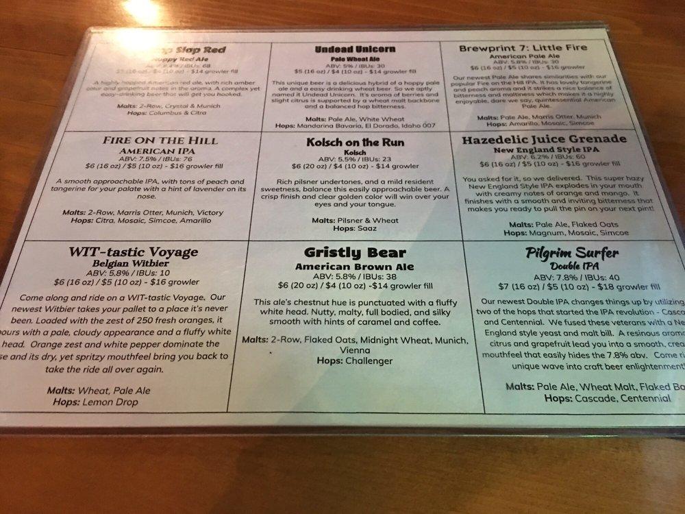 Menu at Grist House Craft Brewery pub & bar, Pittsburgh