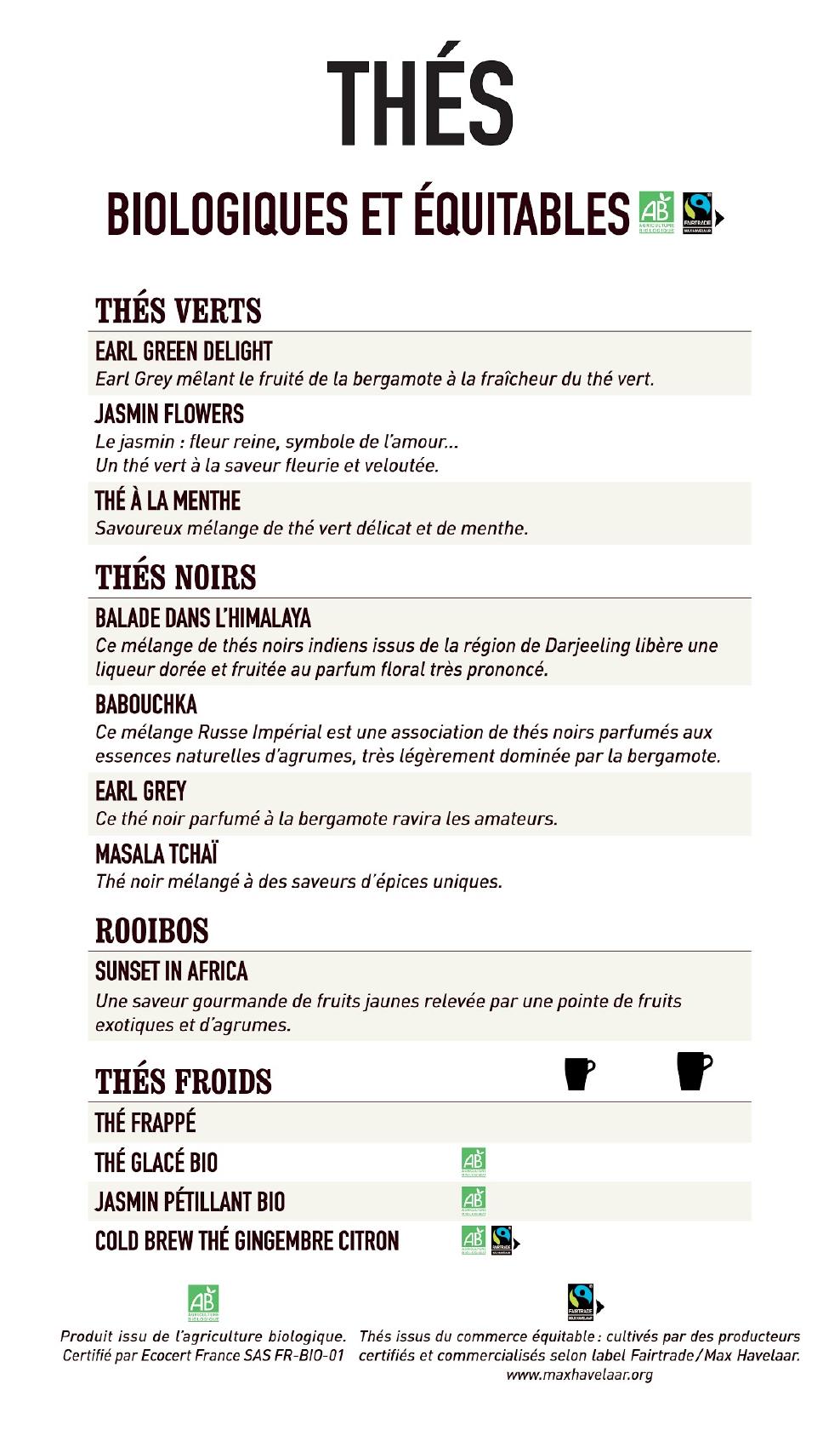 Menu au Malongo Atelier Barista - Gare du Sud, Nice