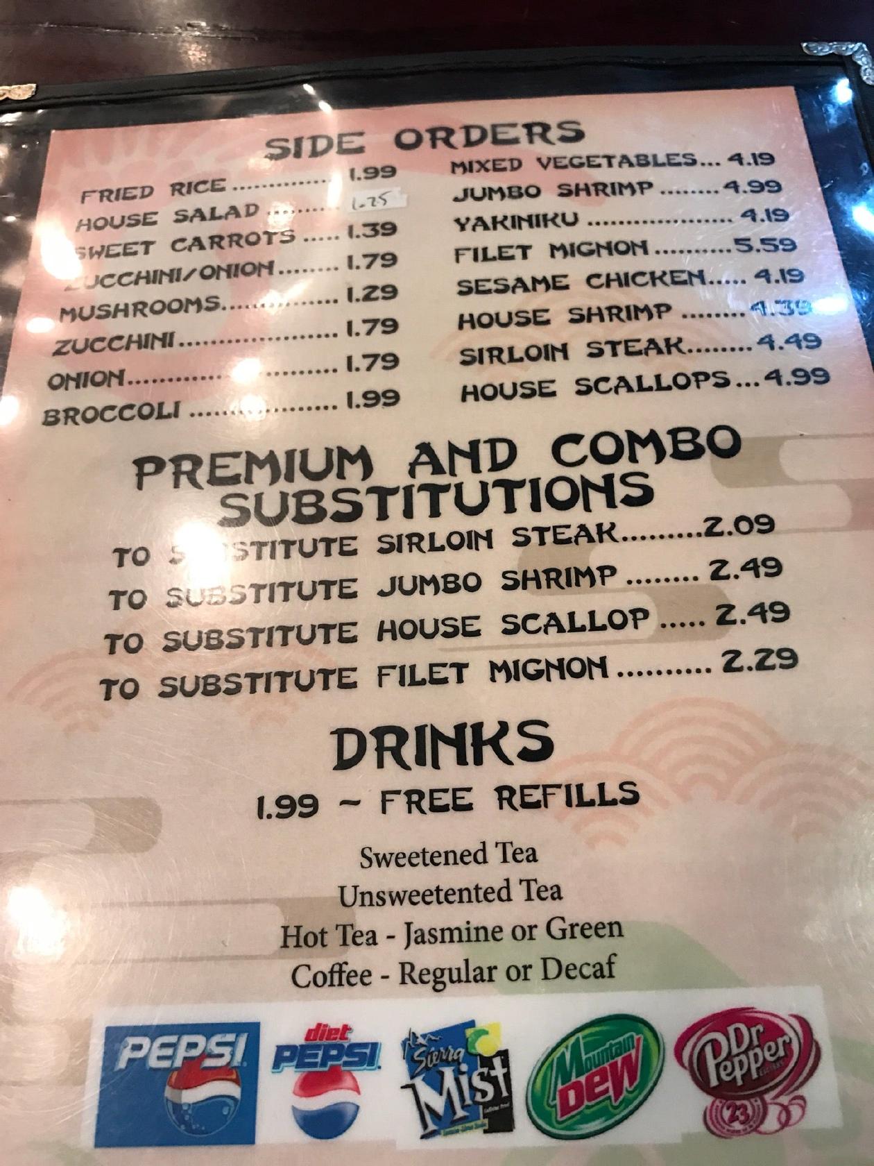Menu at Moto Japanese Restaurant Stone Drive, Kingsport, E Stone Dr