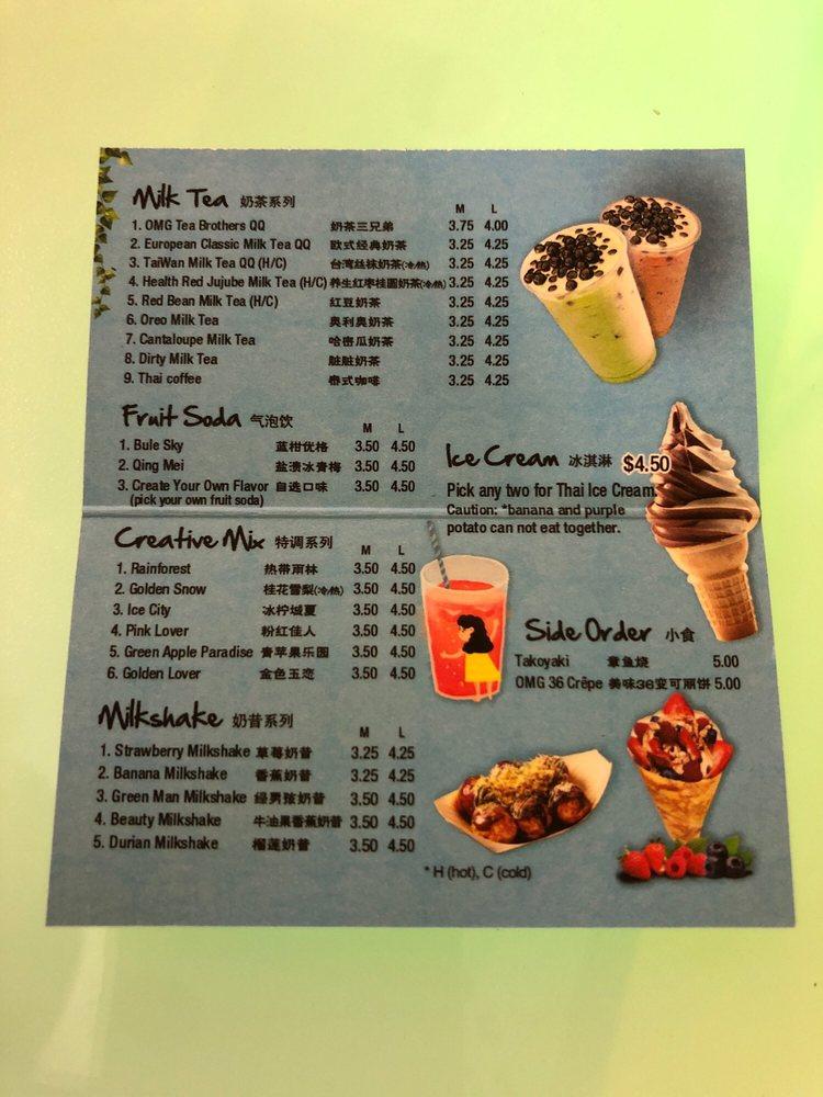 Menu at OMG CAFE & Tea, Jacksonville