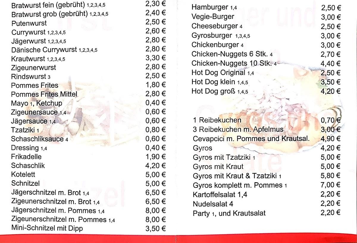 Speisekarte von Schnellimbiss Erika Burghardt pub & Bar, Erndtebrück