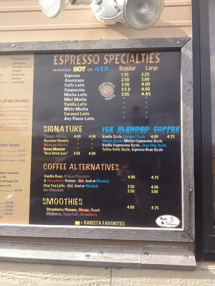 Menu at Black and Tan Coffee Co., Tahlequah