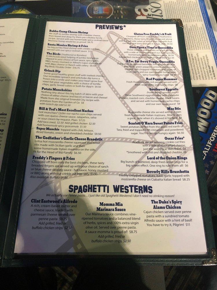 Menu at Hollywood Blvd Cinema restaurant, Woodridge