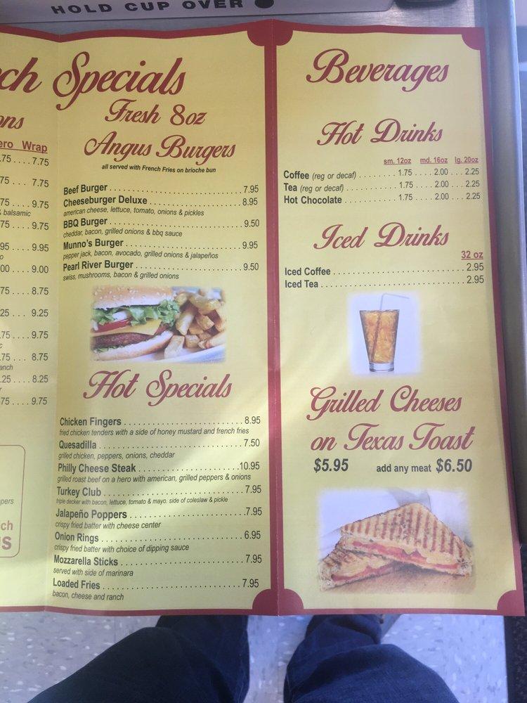 Menu at Munno's too restaurant, Pearl River