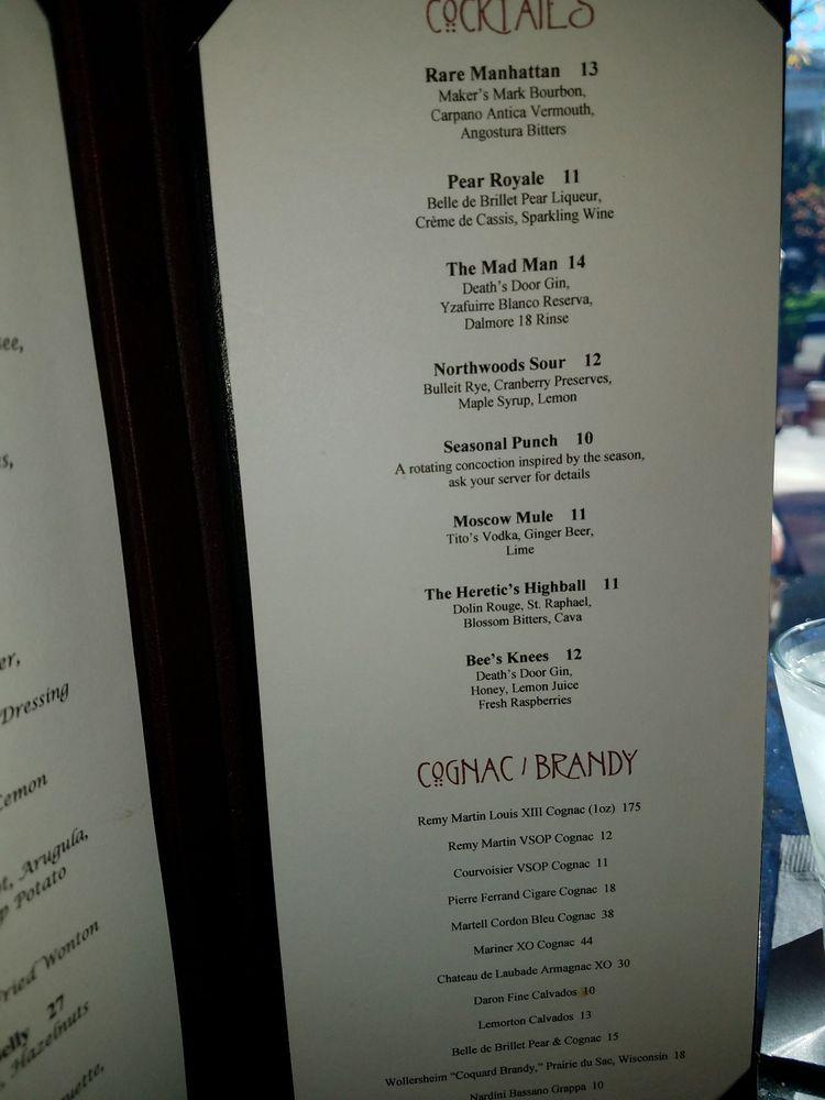 Menu at Rare Steakhouse, Madison
