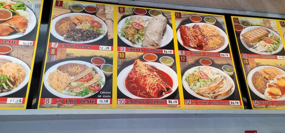 Menu at Carlito's Chicken restaurant, Oceanside