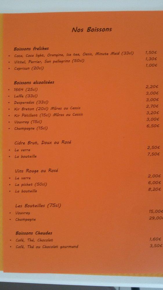 Menu at La Pause Crêpe restaurant, Suippes