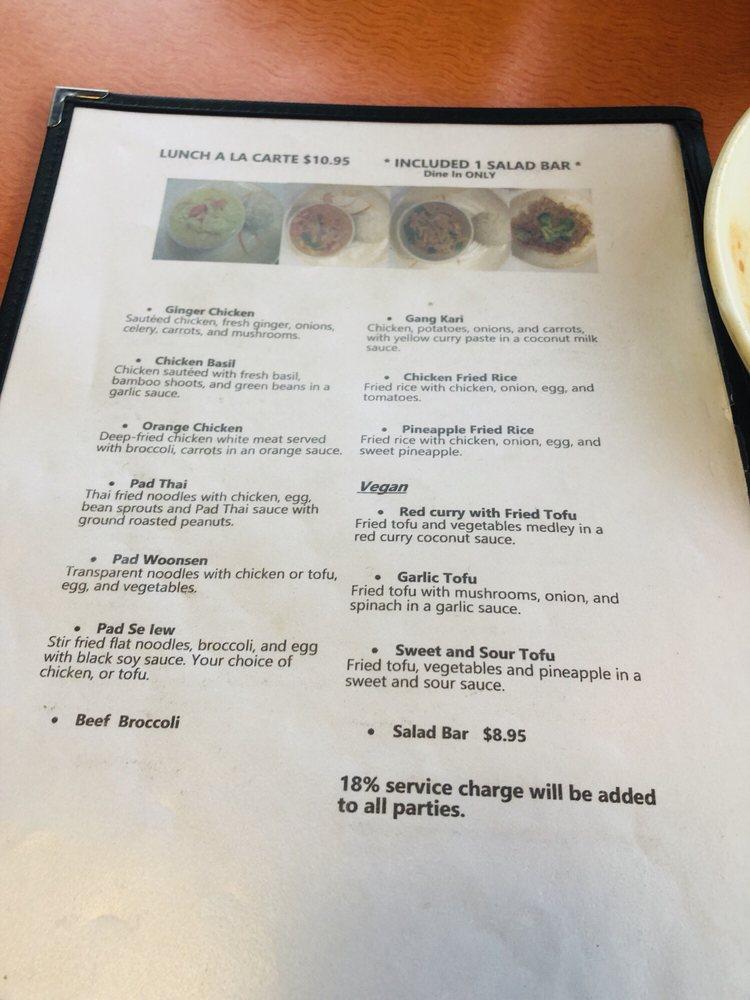 Menu at Dara Thai Express restaurant, Page