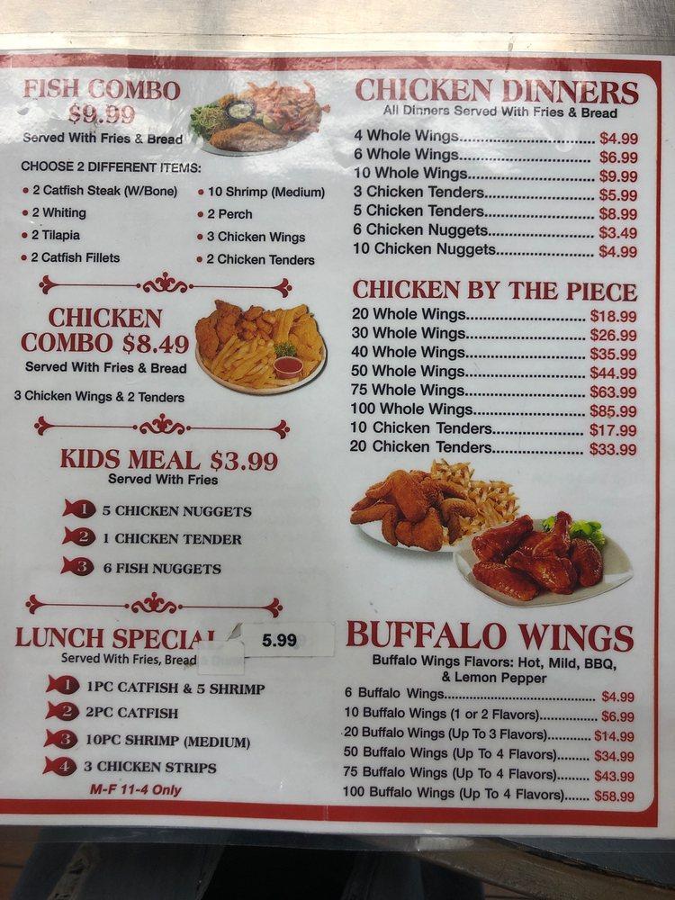 Menu at JJ Fish & Chicken restaurant, Lancaster, W Pleasant Run Rd #220