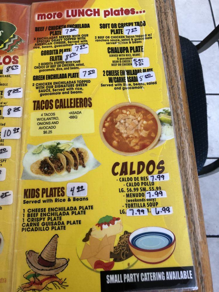 Menu at Ramona's Cafe # 1, San Antonio, 604 NW 24th St