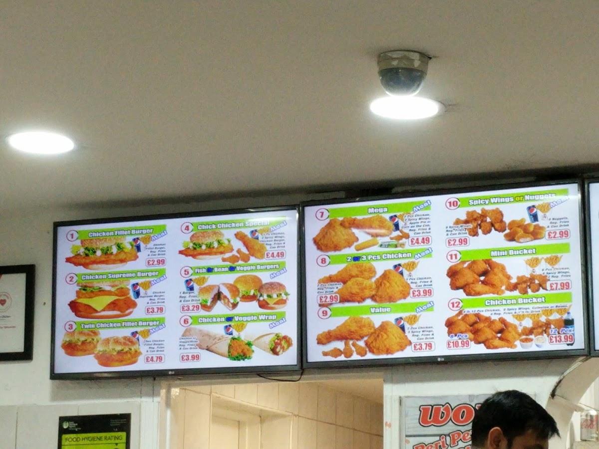 Menu at Chick Chicken fast food, London, 81 Rushey Grn