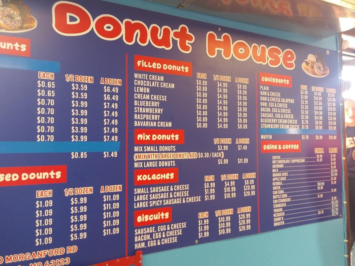 Menu at Donut House dcj restaurant, Lemay, Morgan Ford Rd