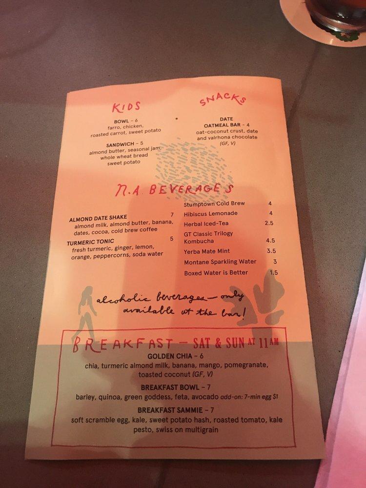 Menu at Recess (Krog Street) pub & bar, Atlanta