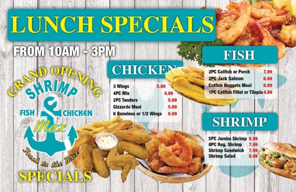 Menu at Shrimp Max of Michigan City restaurant, Michigan City