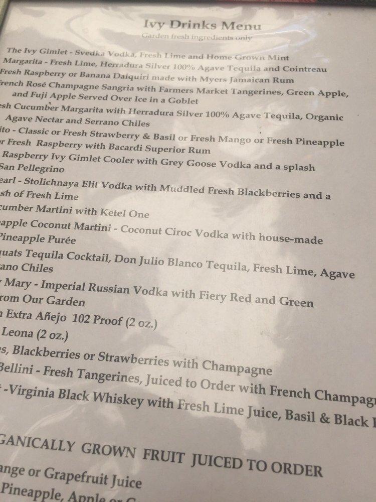 Menu at The Ivy pub & bar, Los Angeles, 113 N Robertson Blvd