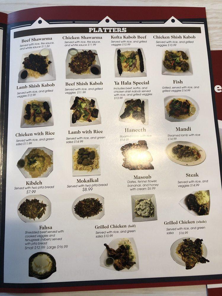 Menu at Ya Hala | Mediterranean Restaurant, Omaha