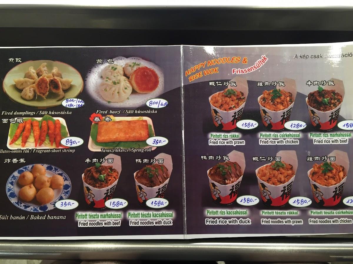 Menu at 福多多Yummy wok restaurant, Budapest