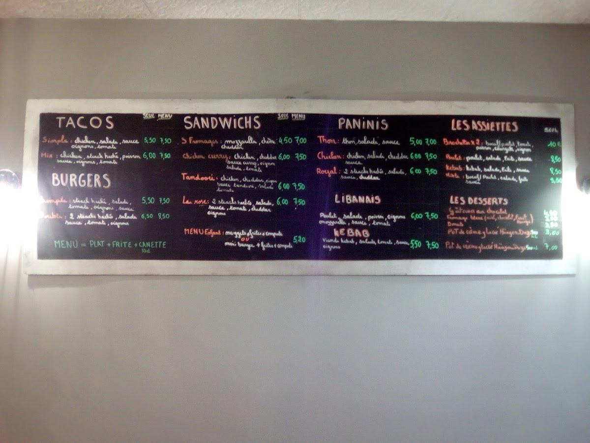 Menu at Finger food restaurant, Saint-Brieuc