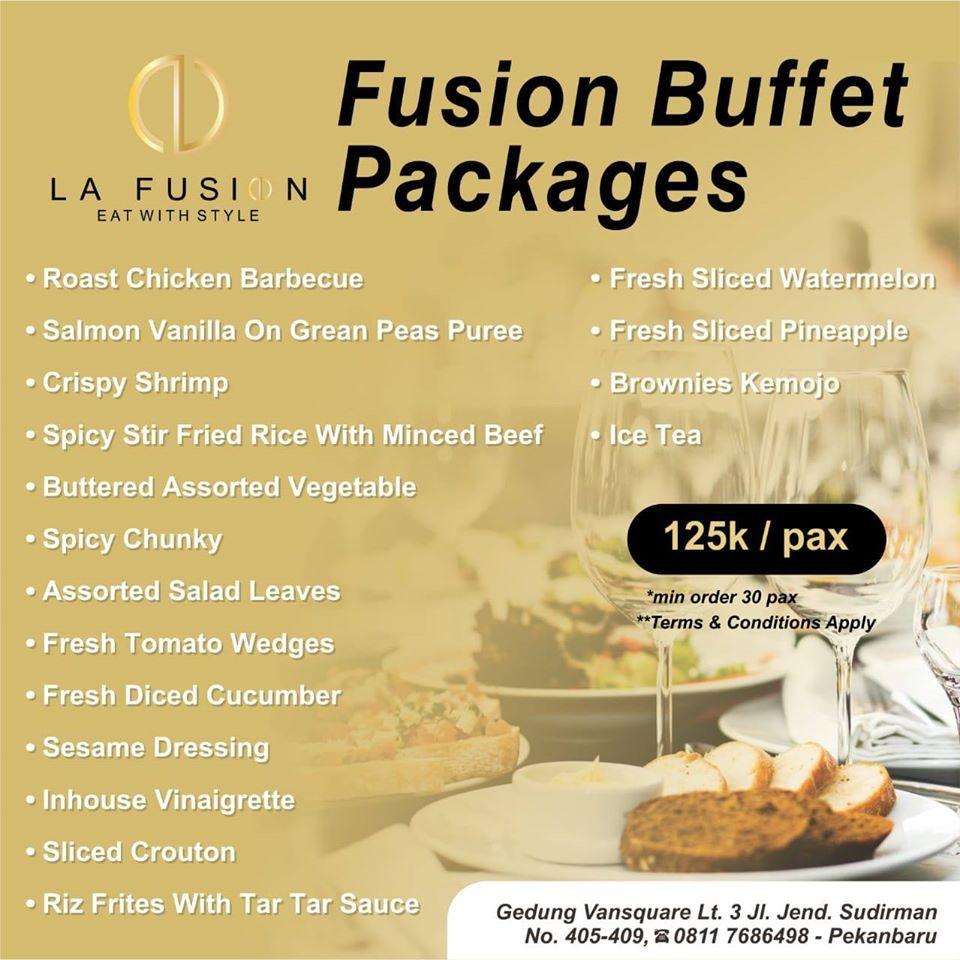 Menu at La Fusion restaurant, Pekanbaru