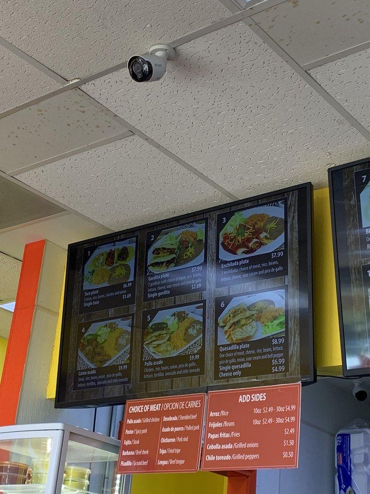 Menu at Taqueria Taco Express restaurant, Grand Prairie