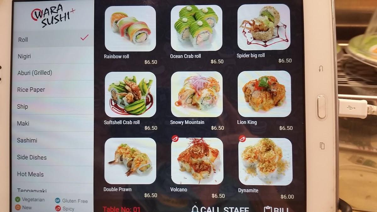 Menu at Wara Sushi restaurant, Idalia, Fairfield Central Shopping Centre