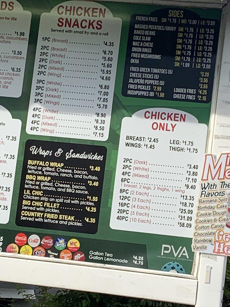 Menu at Big Chic restaurant, Barnesville, 139 Forsyth St