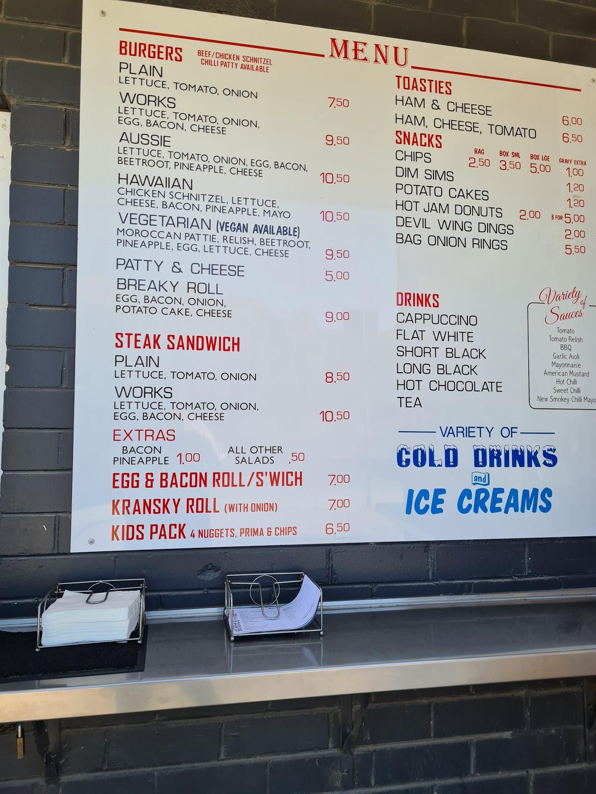 Menu at Burger Me Seymour fast food, Seymour