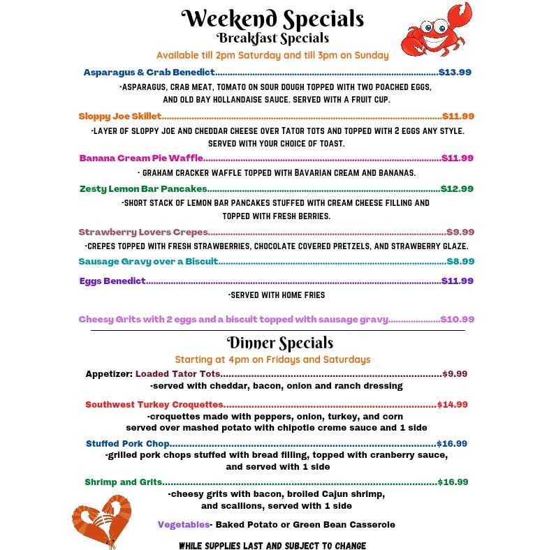 Menu at Energy Station restaurant, Harleysville