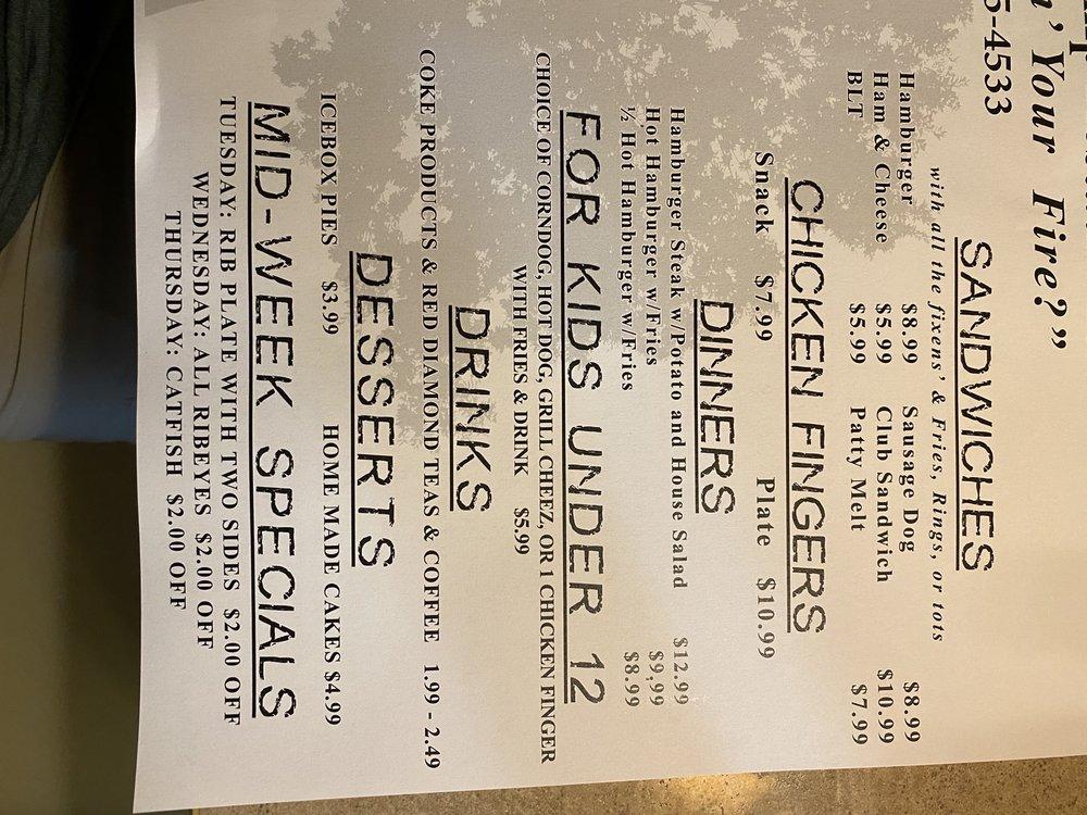 Menu at Hickory Chip BBQ, Clanton