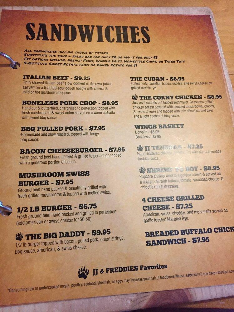 Menu at JJ & Freddie's BBQ, Stockton