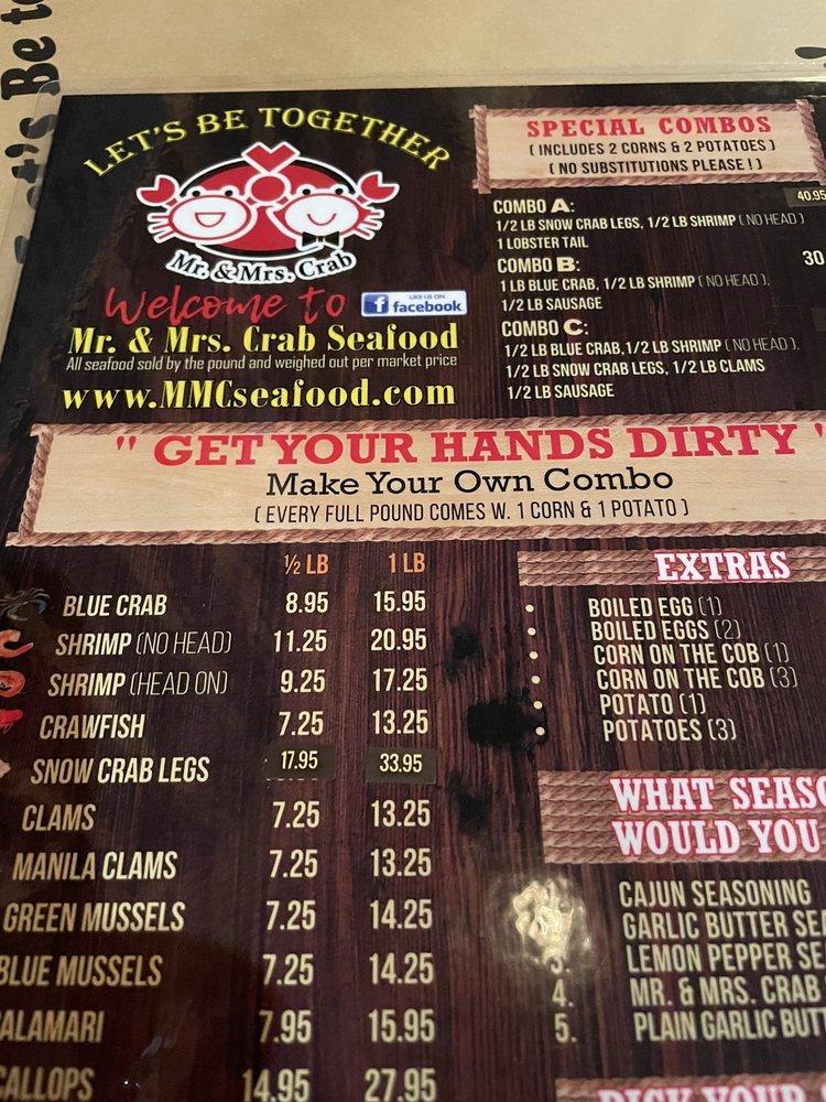 Menu at Mr. & Mrs. Crab - Dale Mabry pub & bar, Tampa