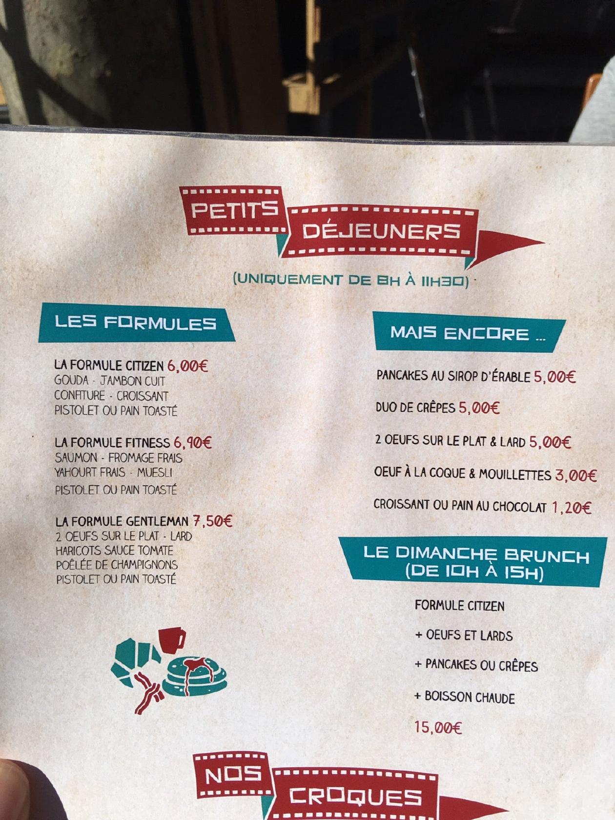 Menu at Citizen Kane Wavre : Café-Restaurant, Wavre, Rue Charles Sambon 13
