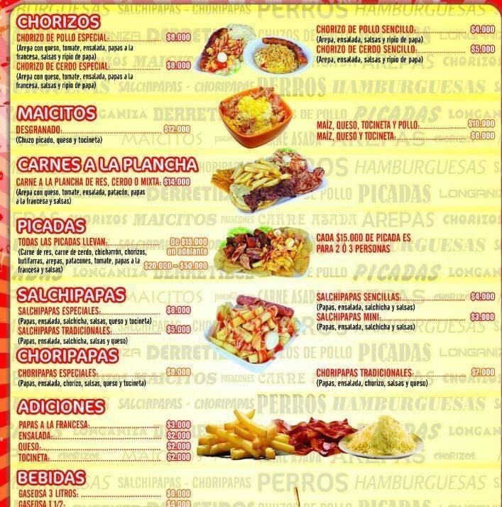 Carta de Comidas Rápidas Timbre, Colombia