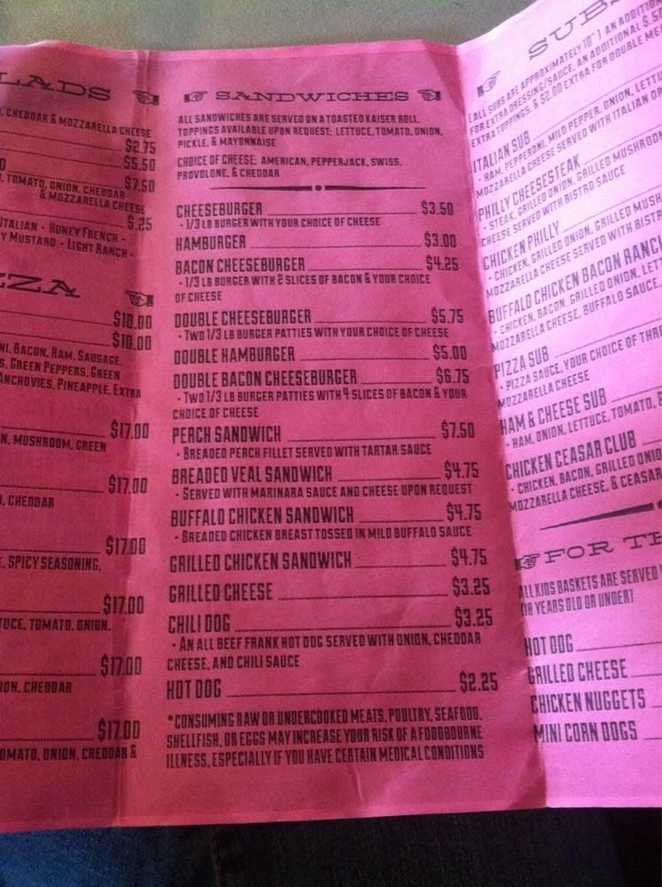 Menu at Lagoon Saloon pub & bar, Port Clinton