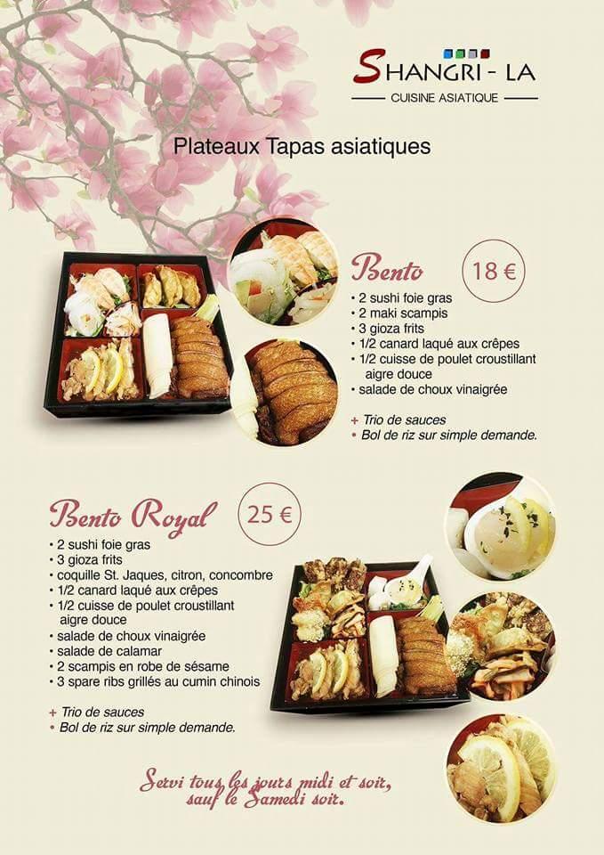 Menu at Shangri-la, Oupeye
