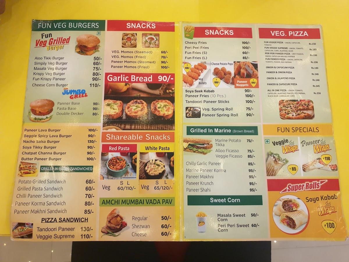 Menu at Fun Bytes, Lalitpur
