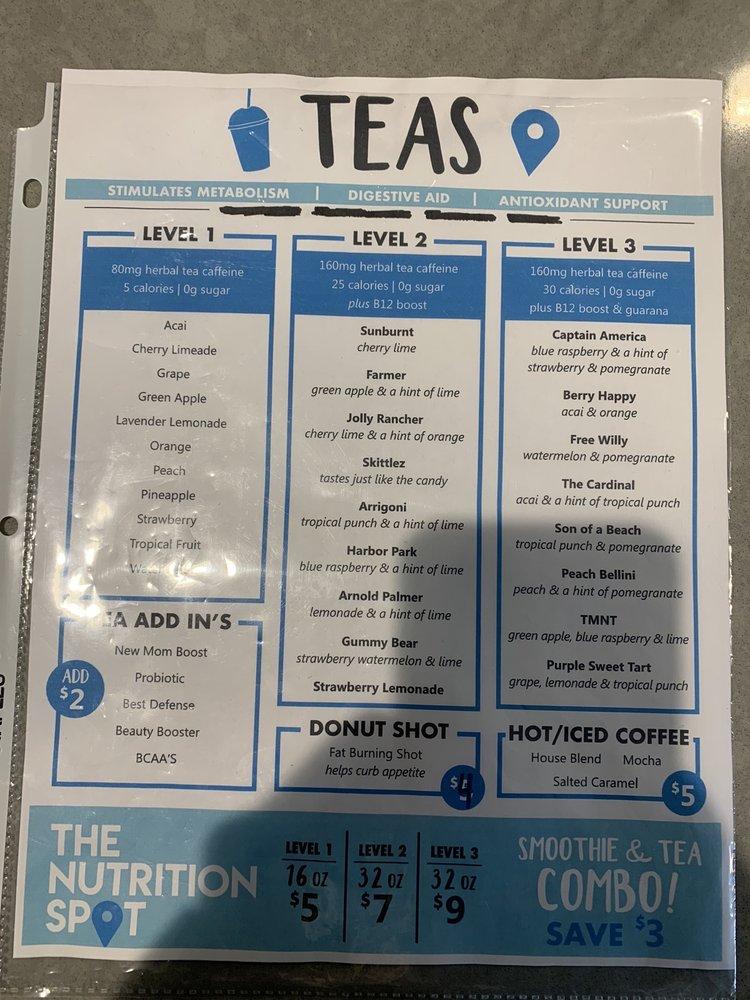 Menu at The Nutrition Spot pub & bar, Middletown