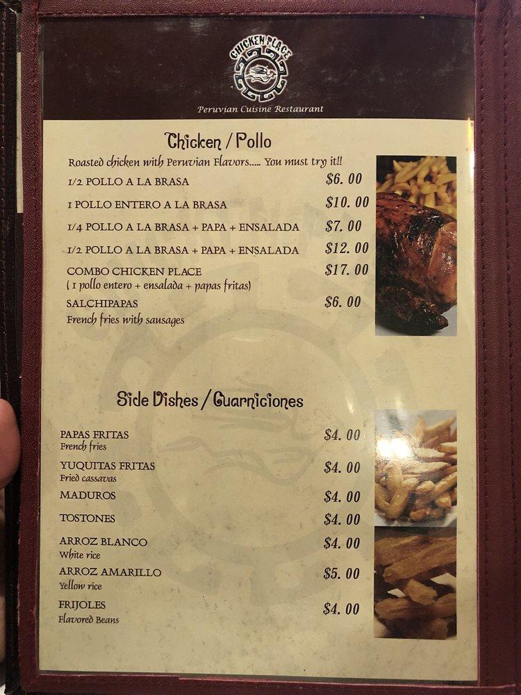 Menu at Chicken Place Restaurant, Patchogue, 82 E Main St
